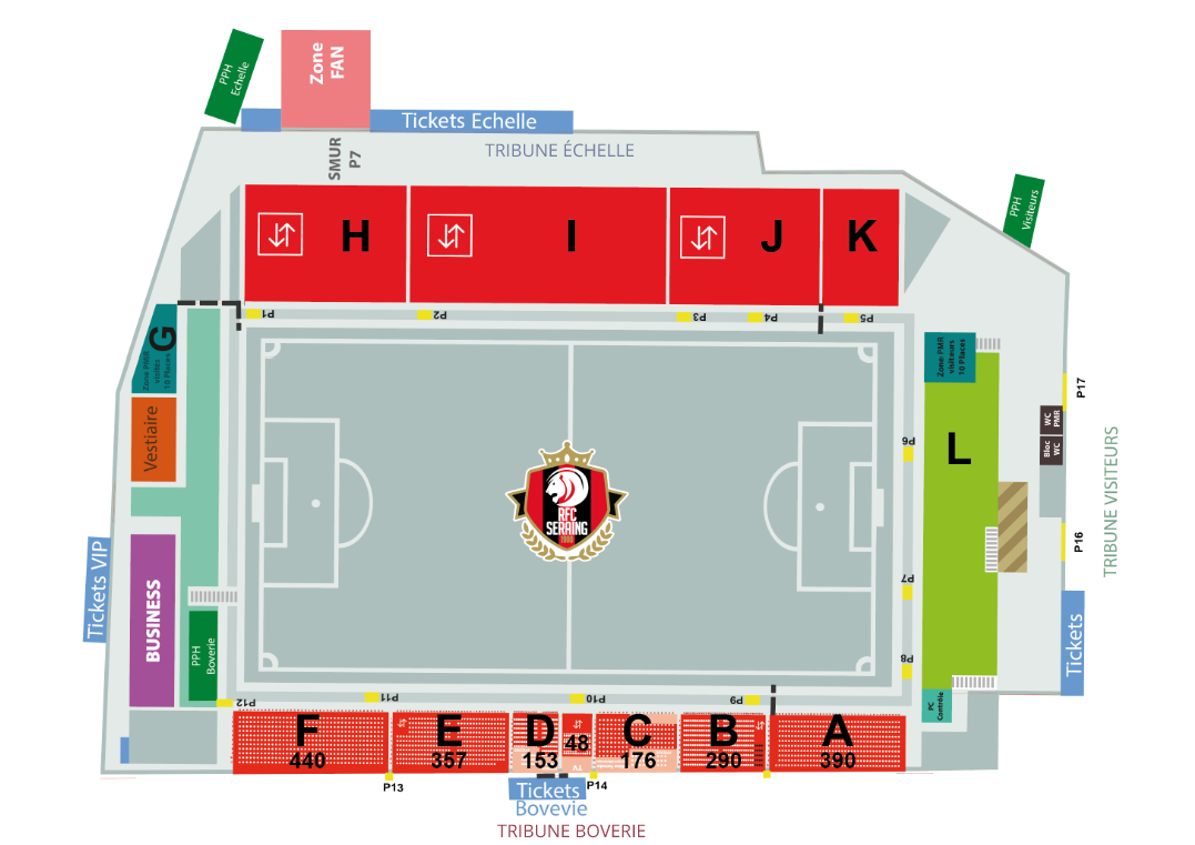 Tarifs par match - Saison 2022-2023 - RFC Seraing